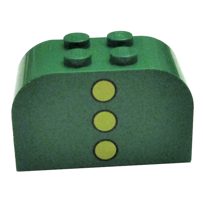 LEGO Slope Brick 2 x 4 x 2 Curved with 3 yellow dots vertical (82371 / ...