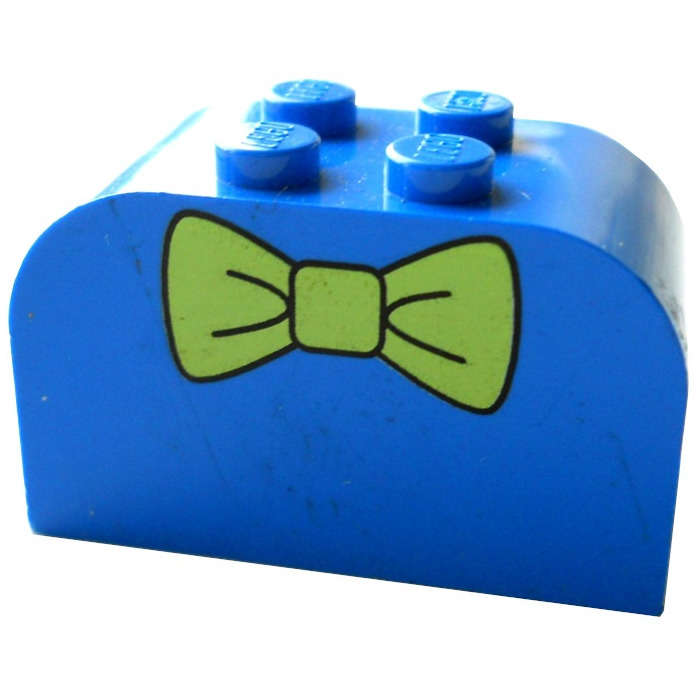 LEGO Slope Brick 2 x 4 x 2 Curved with bow tie decoration (4744 ...