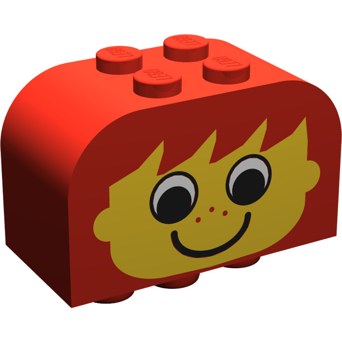 LEGO Slope Brick 2 x 4 x 2 Curved with Boy with Freckles (4744 / 81780 ...