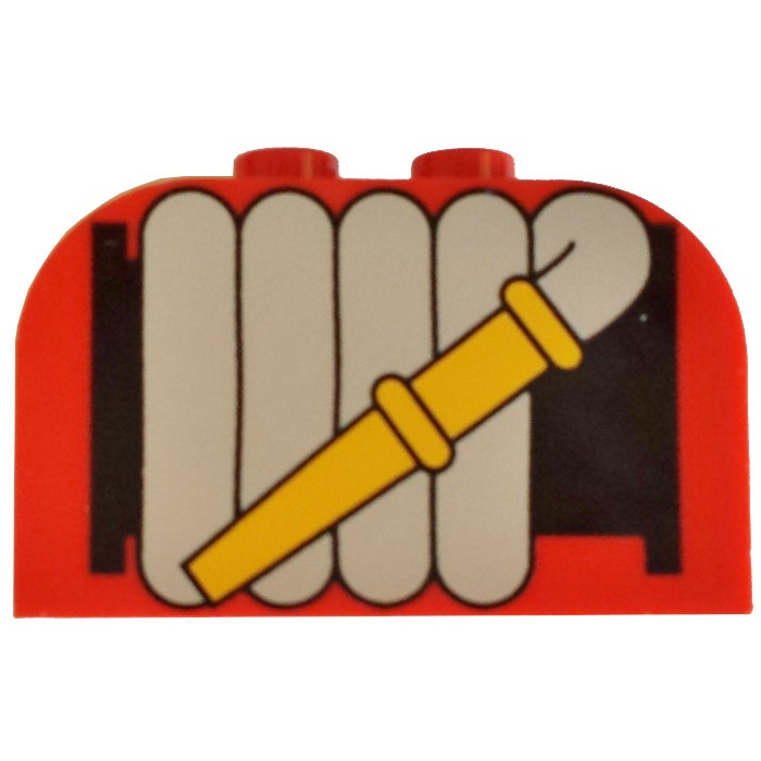 LEGO Slope Brick 2 x 4 x 2 Curved with fire hose on reel (4744) | Brick ...