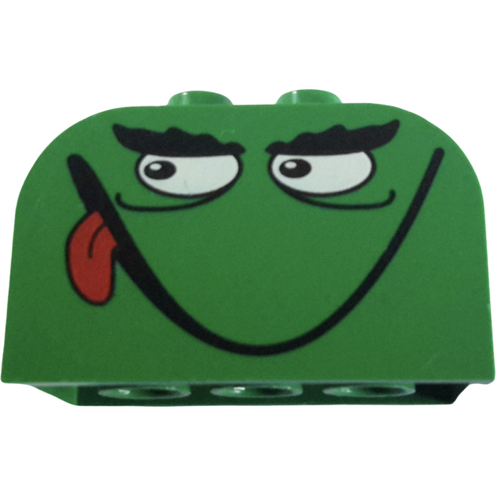 LEGO Slope Brick 2 x 4 x 2 Curved with Monster Face (smile, tongue ...