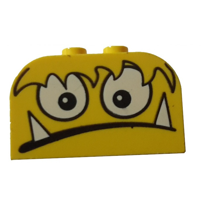 LEGO Slope Brick 2 x 4 x 2 Curved with Monster Face (spiked teeth ...