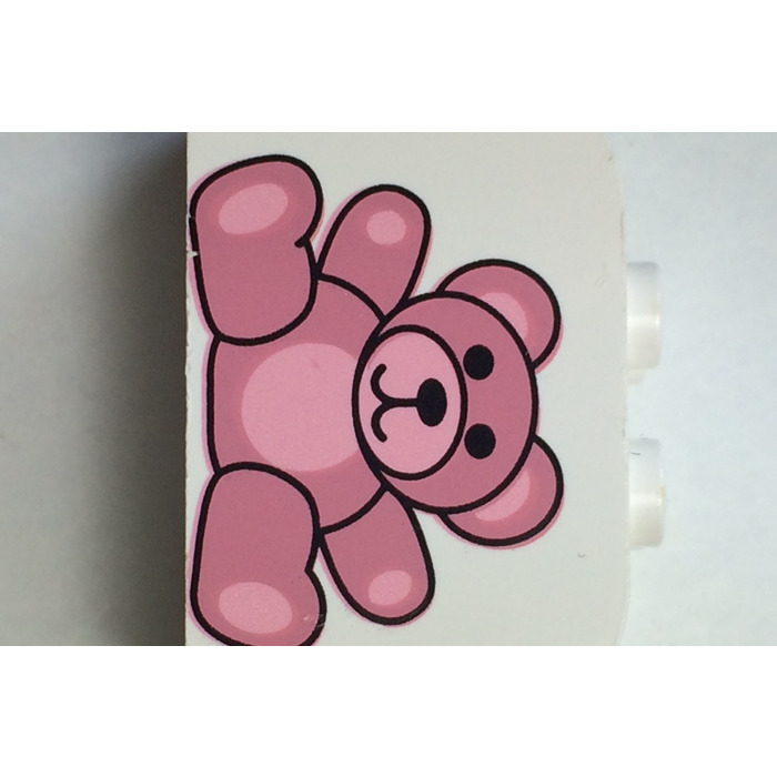 LEGO Slope Brick 2 x 4 x 2 Curved with pink Teddy Bear (4744) | Brick ...