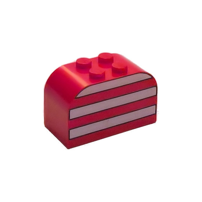 LEGO Slope Brick 2 x 4 x 2 Curved with White Stripes (82372 / 82373 ...