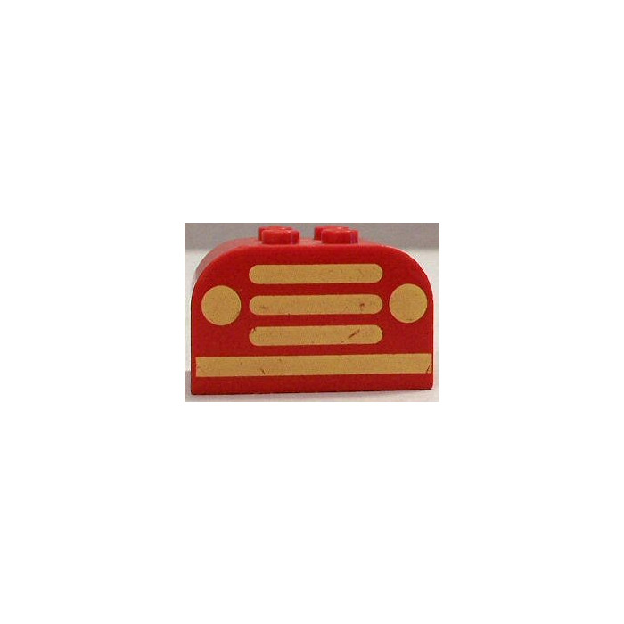 LEGO Slope Brick 2 x 4 x 2 Curved with yellow car grille pattern (4744 ...