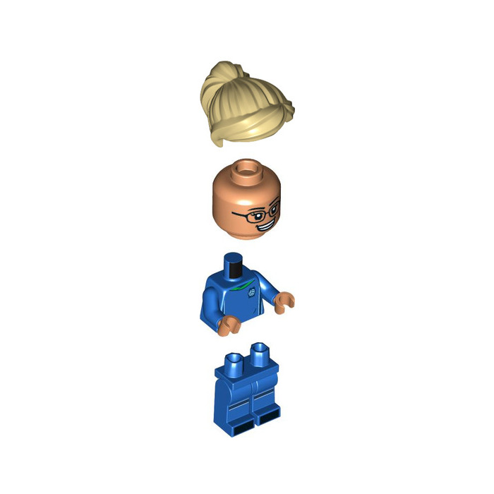 LEGO Soccer Player, Female, Blue Uniform, Tan Ponytail Minifigure ...