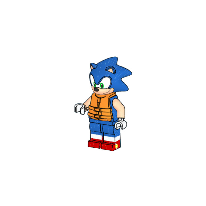 LEGO Sonic the Hedgehog with Grin to Left and Life Jacket Minifigure ...