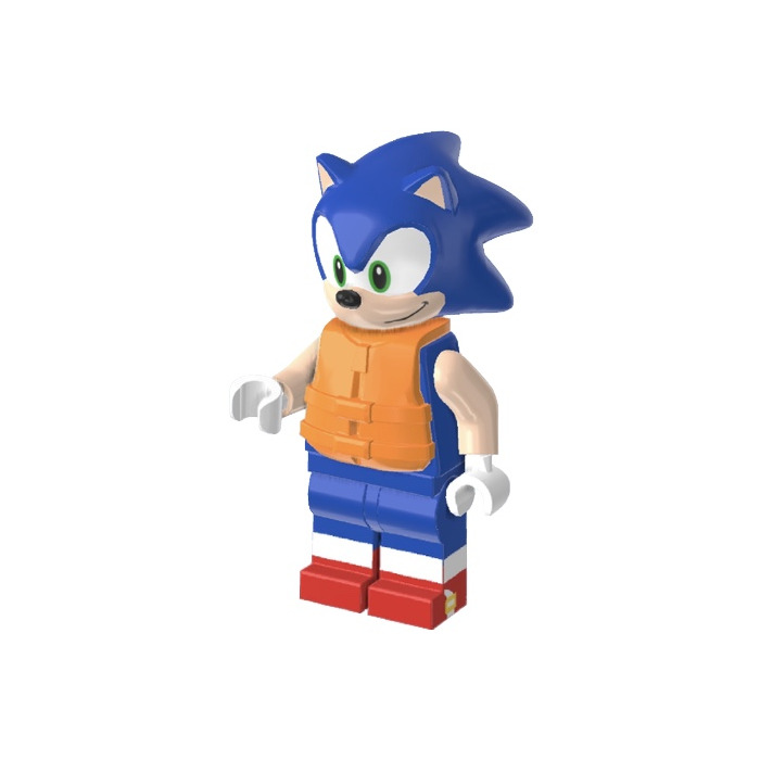LEGO Sonic the Hedgehog with Grin to Left and Life Jacket Minifigure ...