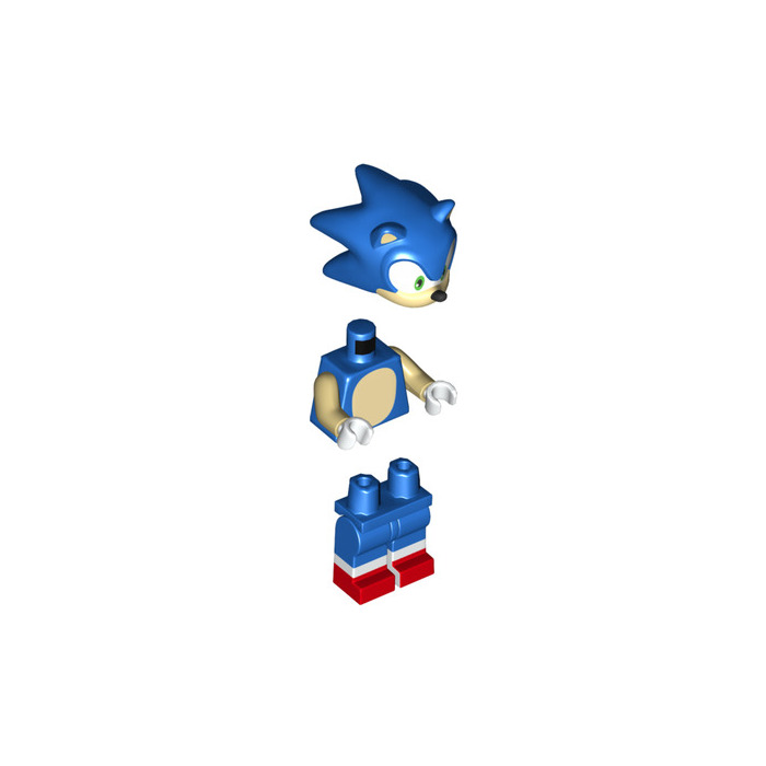 LEGO Sonic the Hedgehog with Grin to Left and Tan Face Minifigure ...