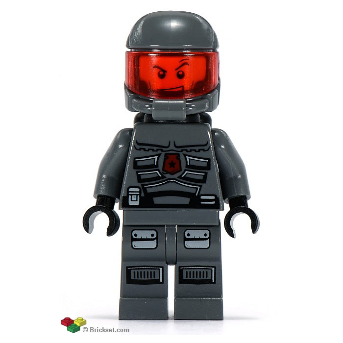 LEGO Space Police 3 Officer with Red Visor and Air Tanks (Sneer / Grin ...