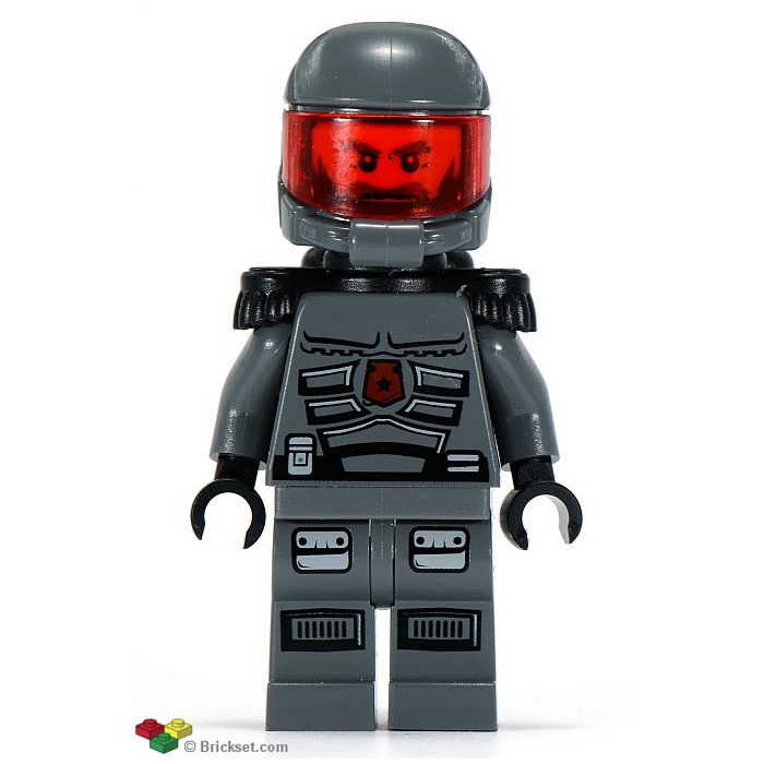 LEGO Space Police 3 Officer with Red Visor and Epaulettes Minifigure ...