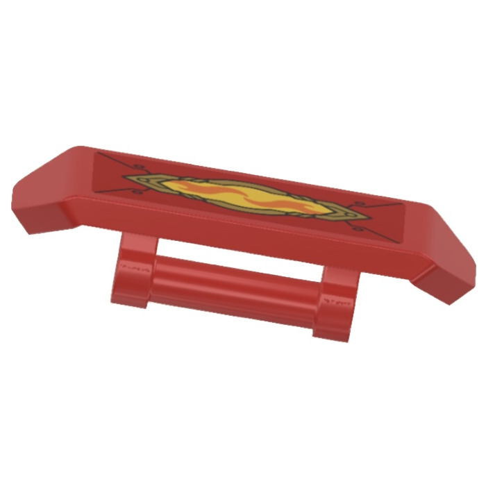 LEGO Spoiler with Handle with Yellow and Orange Flames Panel Sticker ...