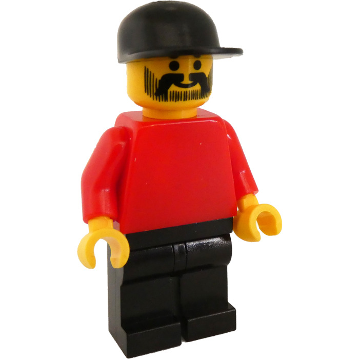 LEGO Sports - Red Torso, Black Cap, Beard Minifigure | Brick Owl - LEGO ...