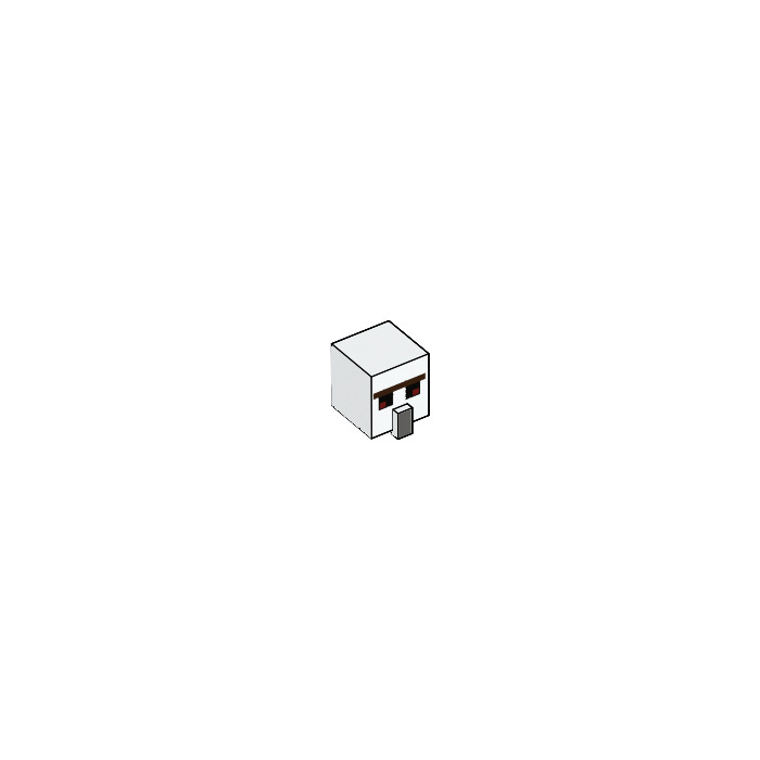 LEGO Square Head with Nose with Iron Golem Face with Gray Nose and Dark ...