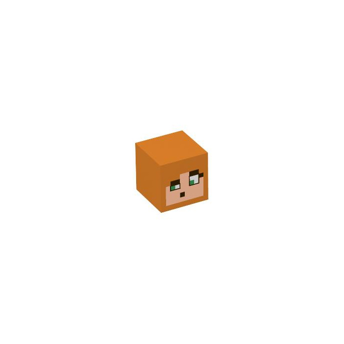 LEGO Square Minifigure Head with Alex Face with Eyes Looking Right ...