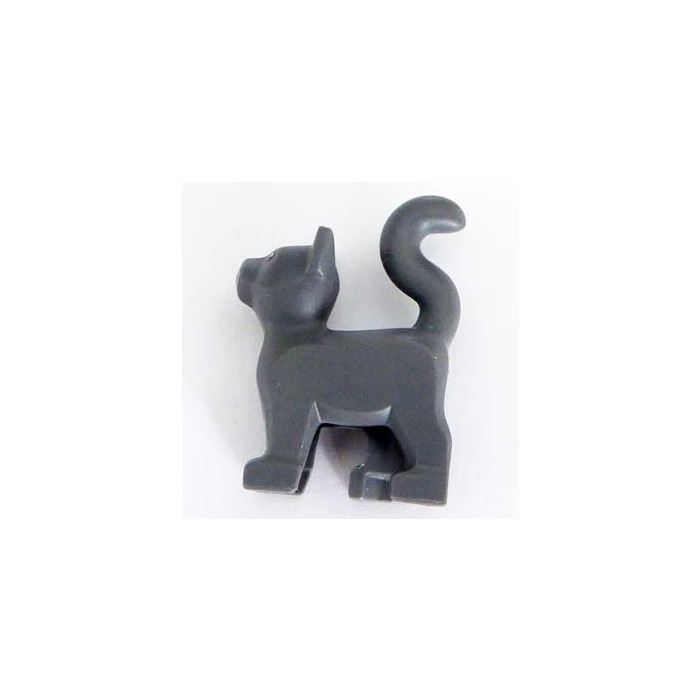 LEGO Standing Cat with Long Tail with Gray Fur and Pink Nose (80829 ...