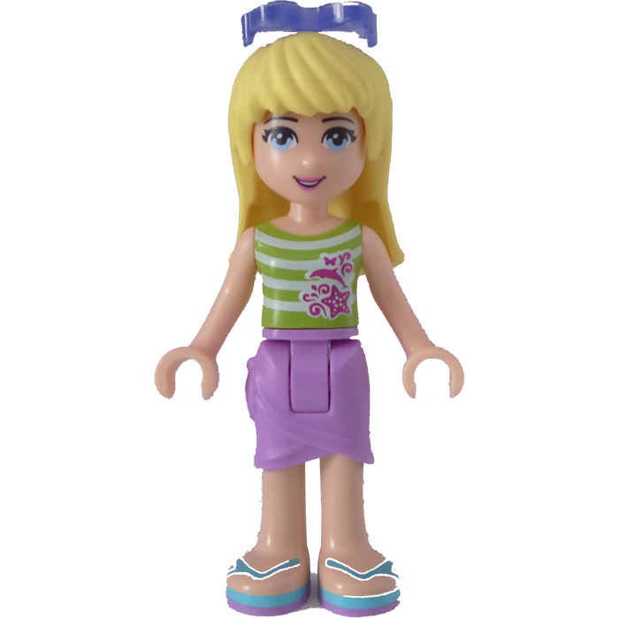 LEGO Stephanie with Lime Striped Top and Lavender Skirt with Sunglasses ...