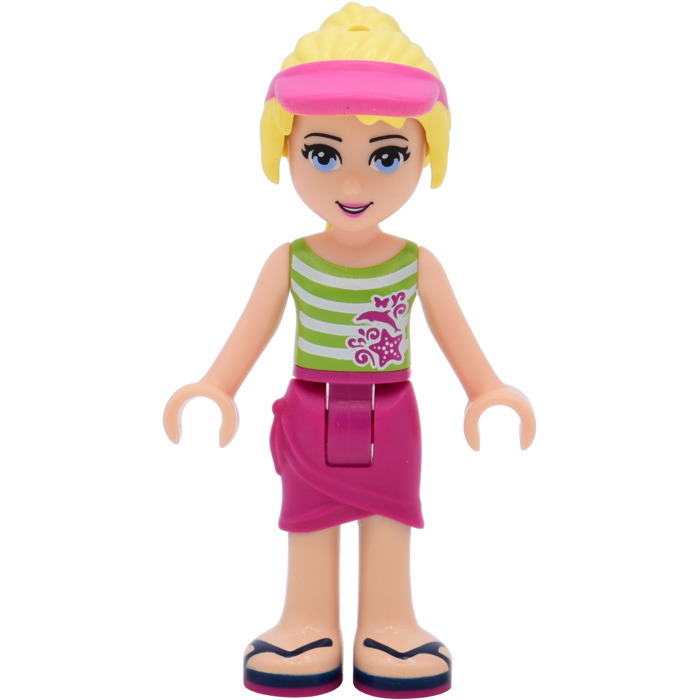 LEGO Stephanie with Lime Striped Top and Magenta Skirt Minifigure ...