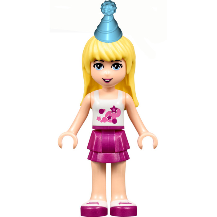 LEGO Stephanie with White Stars Top and Magenta Skirt with Party Hat ...