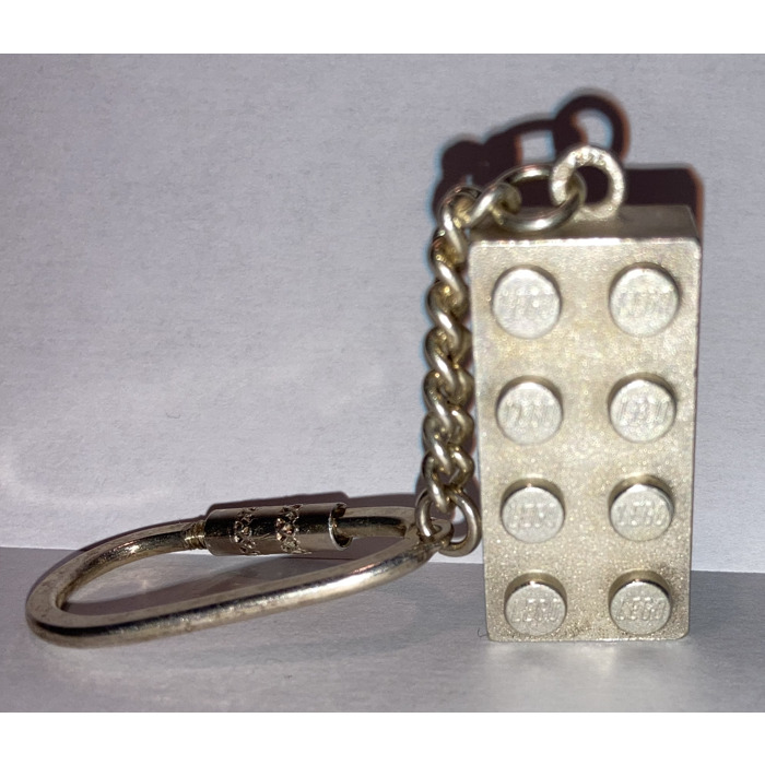 LEGO Sterling Silver Brick 2 x 4 Key Chain | Brick Owl - LEGO Marketplace