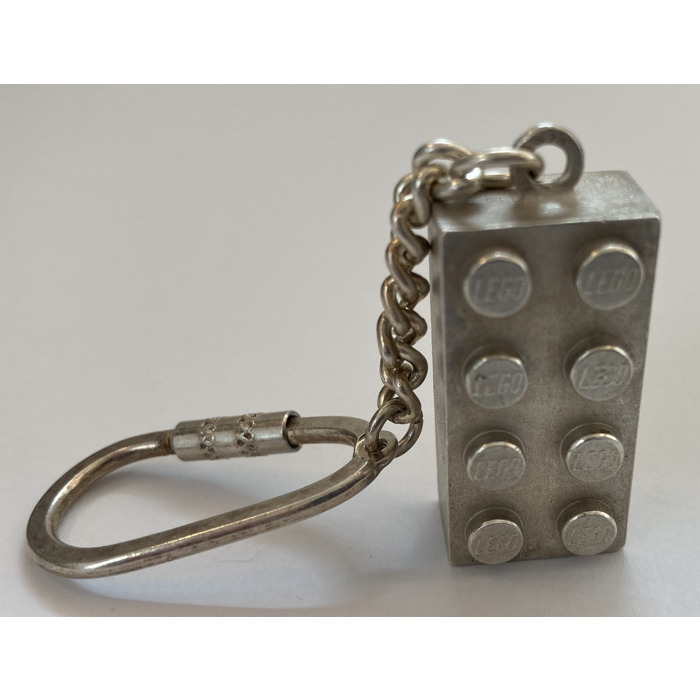LEGO Sterling Silver Brick 2 x 4 Key Chain | Brick Owl - LEGO Marketplace