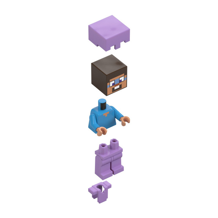 LEGO Steve with Medium Lavender Legs, Armor and Helmet Minifigure ...