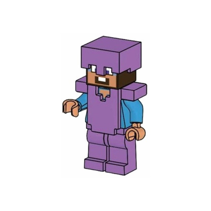 LEGO Steve with Medium Lavender Legs, Armor and Helmet Minifigure ...
