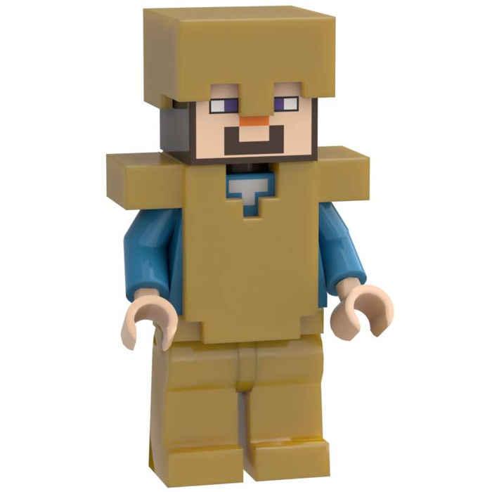 LEGO Steve with Pearl Gold Legs, Armor and Helmet Minifigure | Brick ...