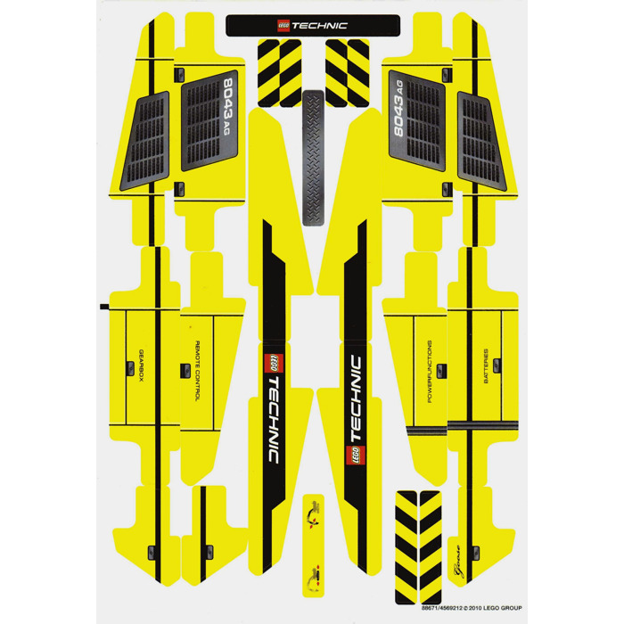 LEGO Sticker Sheet for Set 8043 (88671) | Brick Owl - LEGO Marketplace