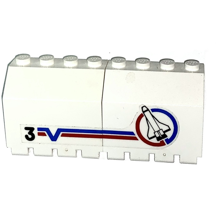 LEGO Stickered Assembly (2x 2582) with 3V Blue/red Stripes with Space ...