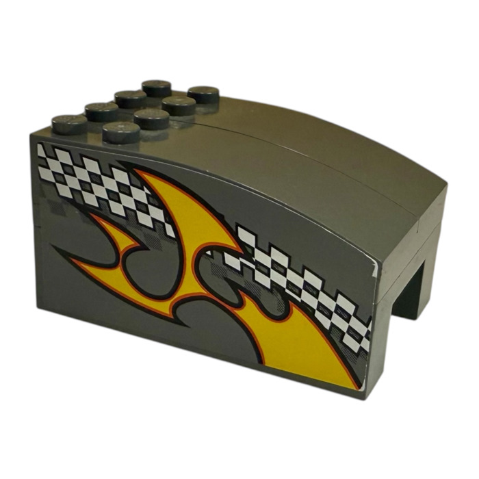 LEGO Stickered Assembly with Checkered Stripe and Flame on Both Sides ...