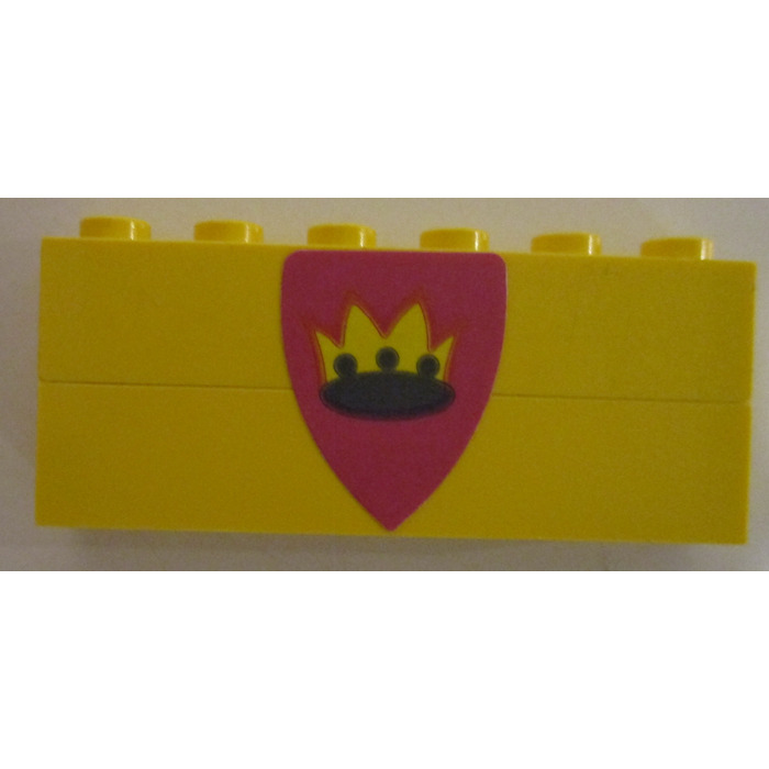 LEGO Stickered Assembly with triangular shield with crown from Set 375 ...