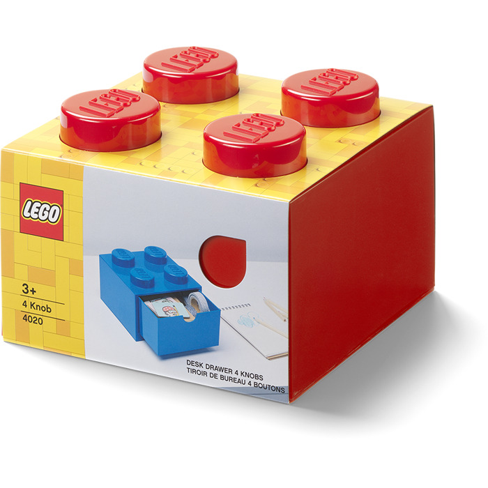 LEGO Storage brick drawer 4, Red (5006140) | Brick Owl - LEGO Marketplace