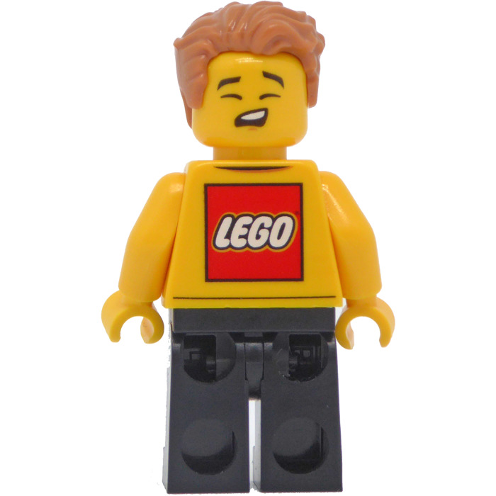 LEGO Store Employee with Black Legs and Medium Dark Flesh Hair ...