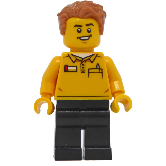 LEGO Store Employee with Black Legs and Medium Dark Flesh Hair ...