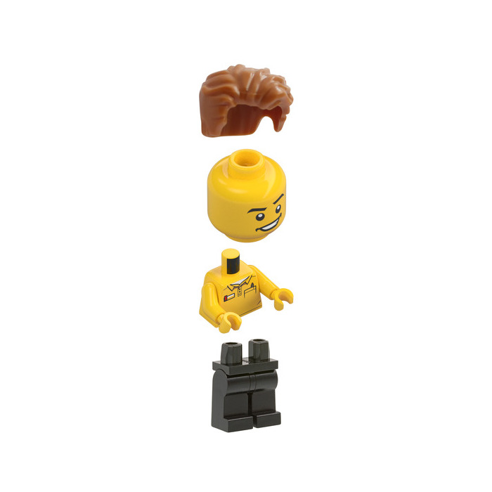 LEGO Store Employee with Black Legs and Medium Dark Flesh Hair ...