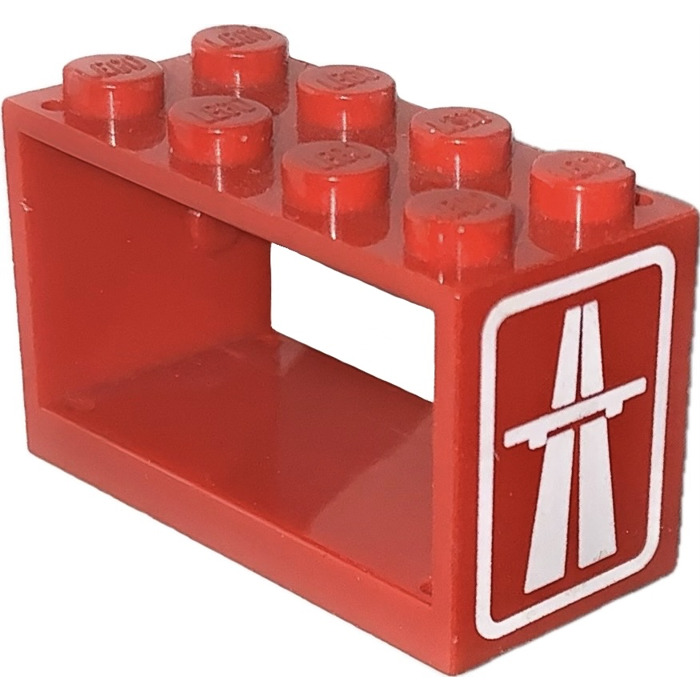 LEGO String Reel 2 x 4 x 2 Holder with Motorway Logo (4209) | Brick Owl ...