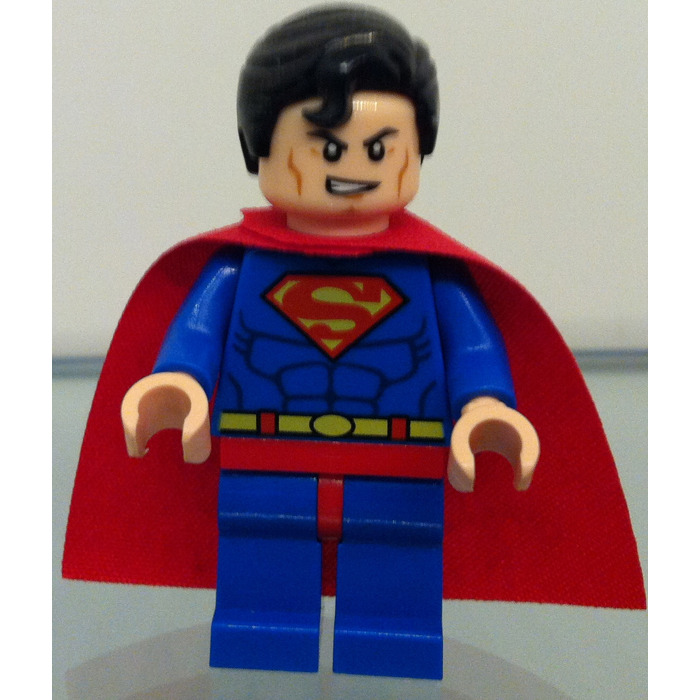 LEGO Superman with Starched Cape (Frown / Lopsided Grin) Minifigure ...