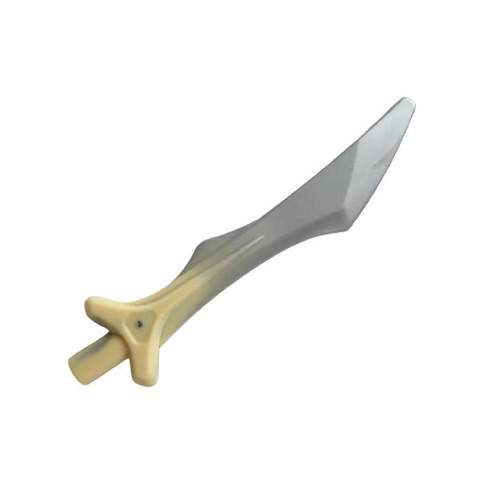 LEGO Sword Blade with Bar and Spike on Side with Marbled Flat Silver ...
