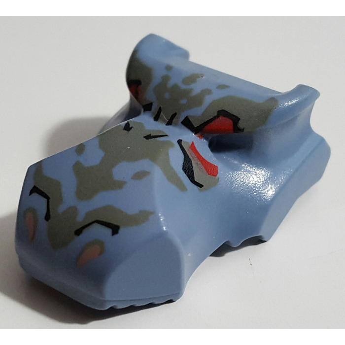 LEGO T-Rex Head Upper Jaw with Dark Gray, Black and Red Scales (30459 / ...