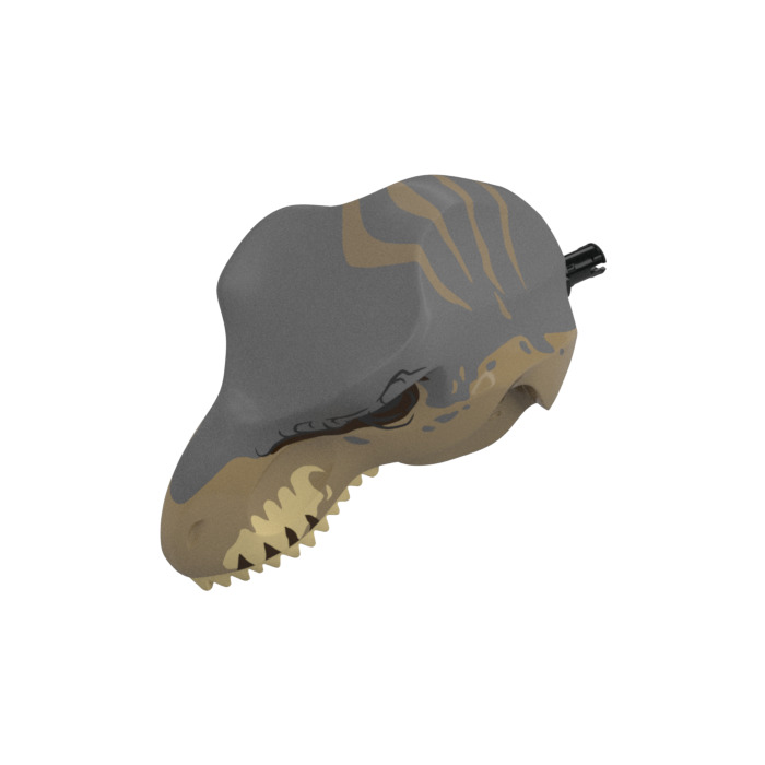 LEGO T-Rex Head with Gray Top with Dark Tan Stripes (98161) | Brick Owl ...
