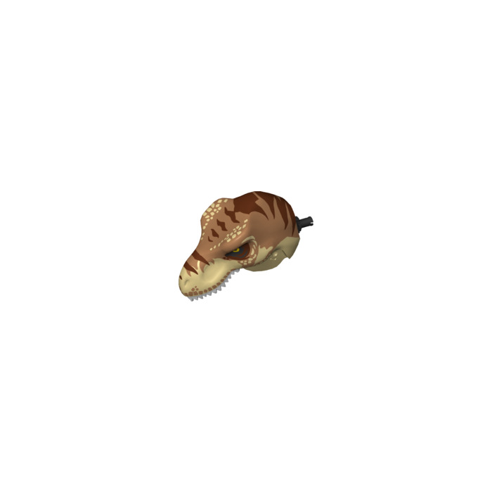 LEGO T-Rex Head with Medium Dark Flesh Top and Dark Brown Stripes ...