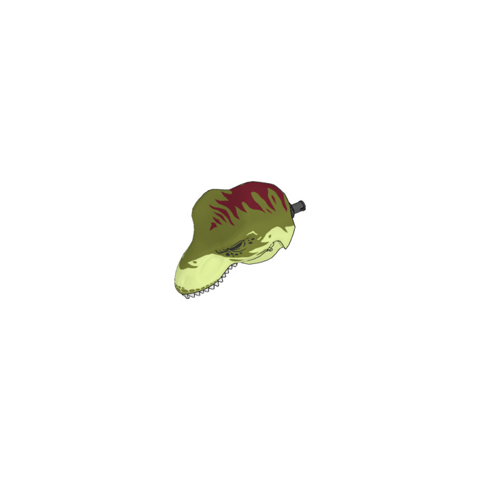 LEGO T-Rex Head with Olive Green Top and Dark Red Stripes (78361 / ...
