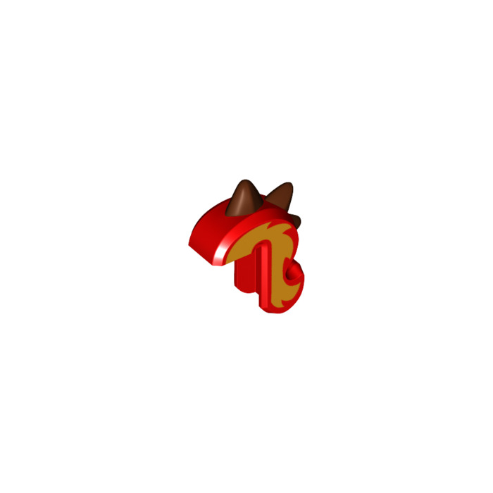 LEGO Tail 1 x 2 x 2 with Reddish Brown Spikes and Yellow Flames (48155 ...