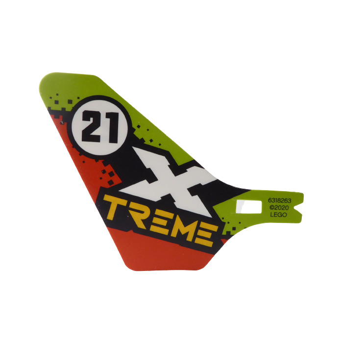 LEGO Tail Fin for Helicopter with 'X TREME' and '21' (69864) | Brick Owl