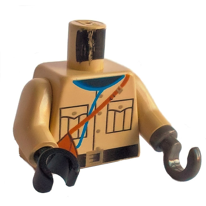 LEGO Tan Baron Von Barron Torso with Tan Arms, Black Right Hand and ...