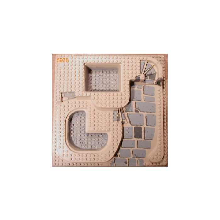 LEGO Tan Baseplate 32 x 32 with Pits and Ramp with Slate and Gray Pools ...