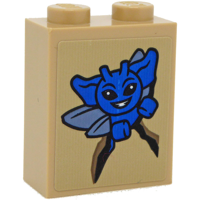 LEGO Brick 1 x 2 x 2 with Transparent Dark Blue Cornish Pixie Sticker ...