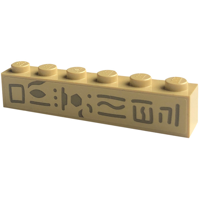 LEGO Tan Brick 1 x 6 with Hieroglyphs 3 Sticker (3009) | Brick Owl ...
