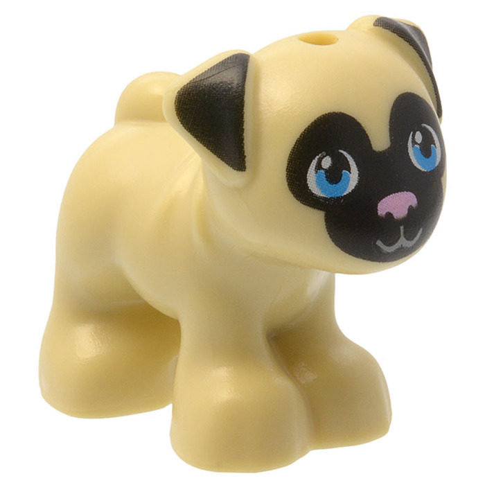 LEGO Dog - Pug with Black Ears and Muzzle and Bright Pink Nose (24111 / ...
